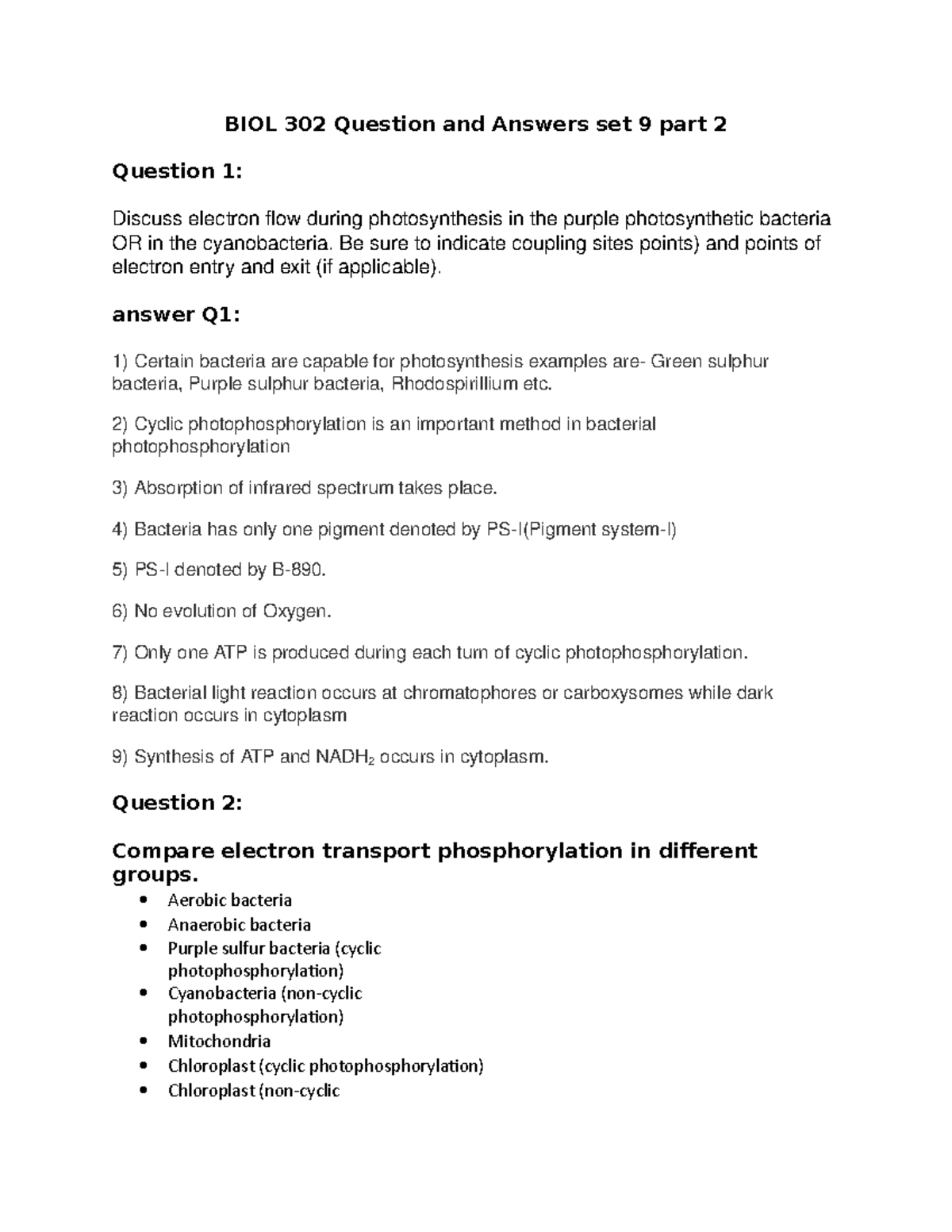 BIOL 302 Question and Answers set 9 part 2 - BIOL 302 Question and ...