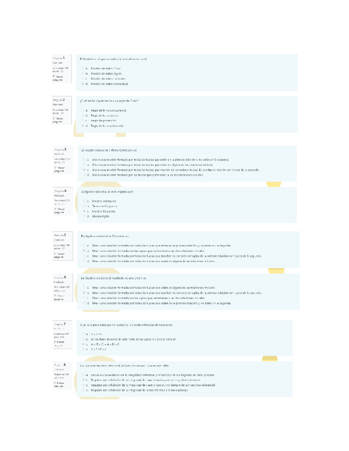 Test Bases - Bases de Datos - Studocu