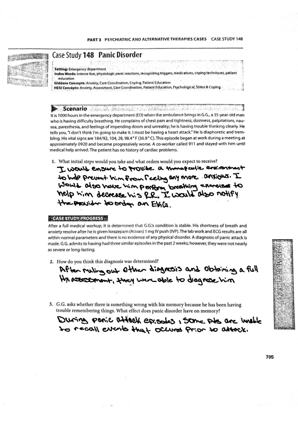 Panic+disorder - Case study - panic disorder - I wouldensure to provide ...