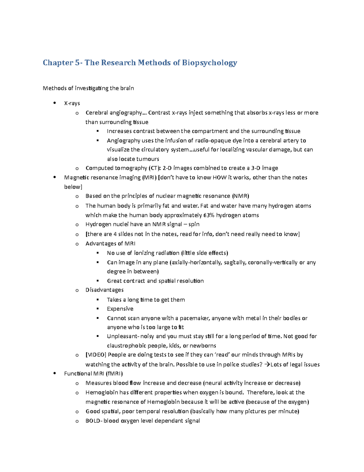 Chapter 5- The reasearch Methods of Biopsychology - Chapter The ...
