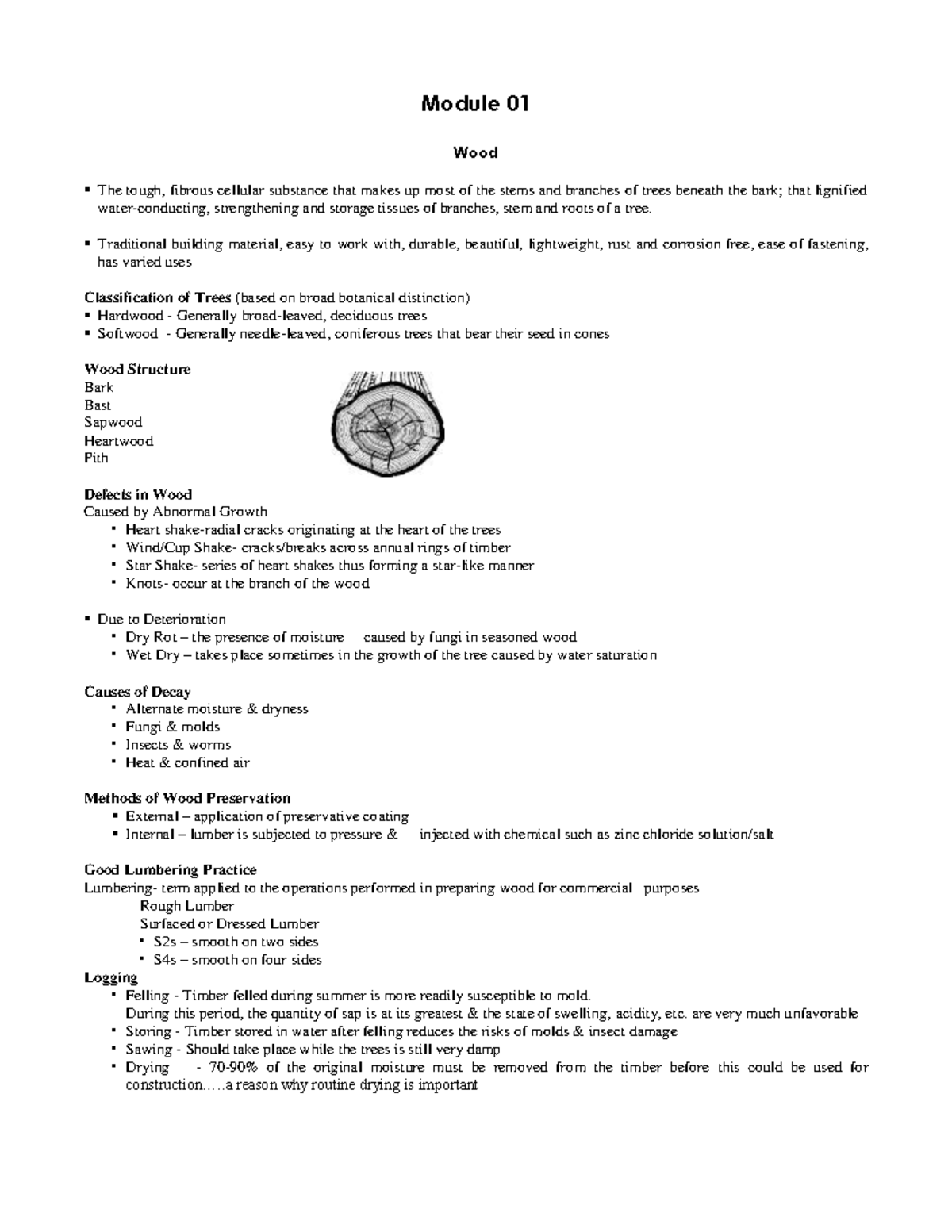 ARCC BT-Compilation - ARCC BT COMPILATION - Module 01 Wood The tough, fibrous cellular substance ...
