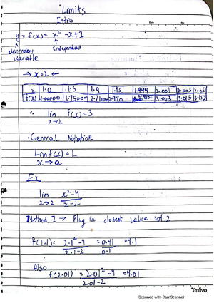 Lecture 2, Calculus - >ĞĐƚƵƌĞ Ϯ dŚƵƌƐĚĂLJ͕ ƵŐƵƐƚ Ϯς͕ ϮϬϮϭ ϭϭ͗Ϯϭ D - Studocu