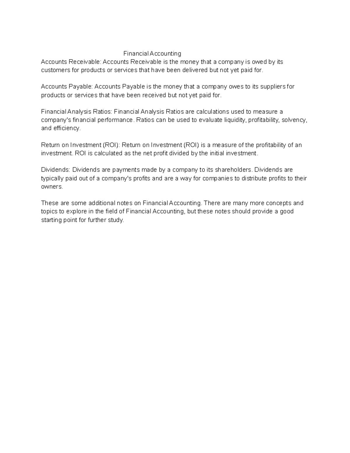 Financial Accounting notes 6 - Financial Accounting Accounts Receivable ...