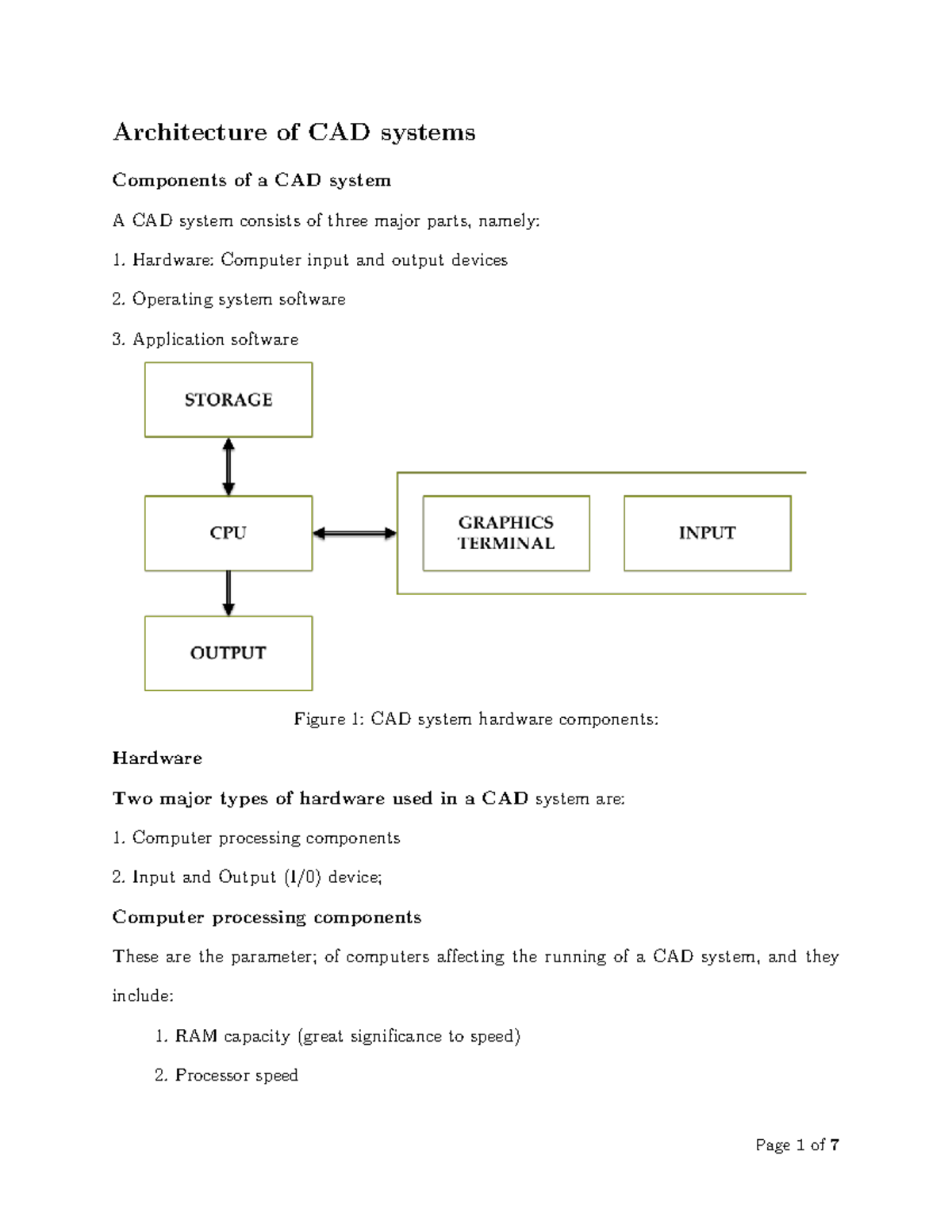 Architecture of CAD systems 1 - Architecture of CAD systems Components ...