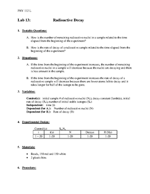 PHY 112L RS Lab11Planck's Constant - Lab 11: Planck’s Constant The ...