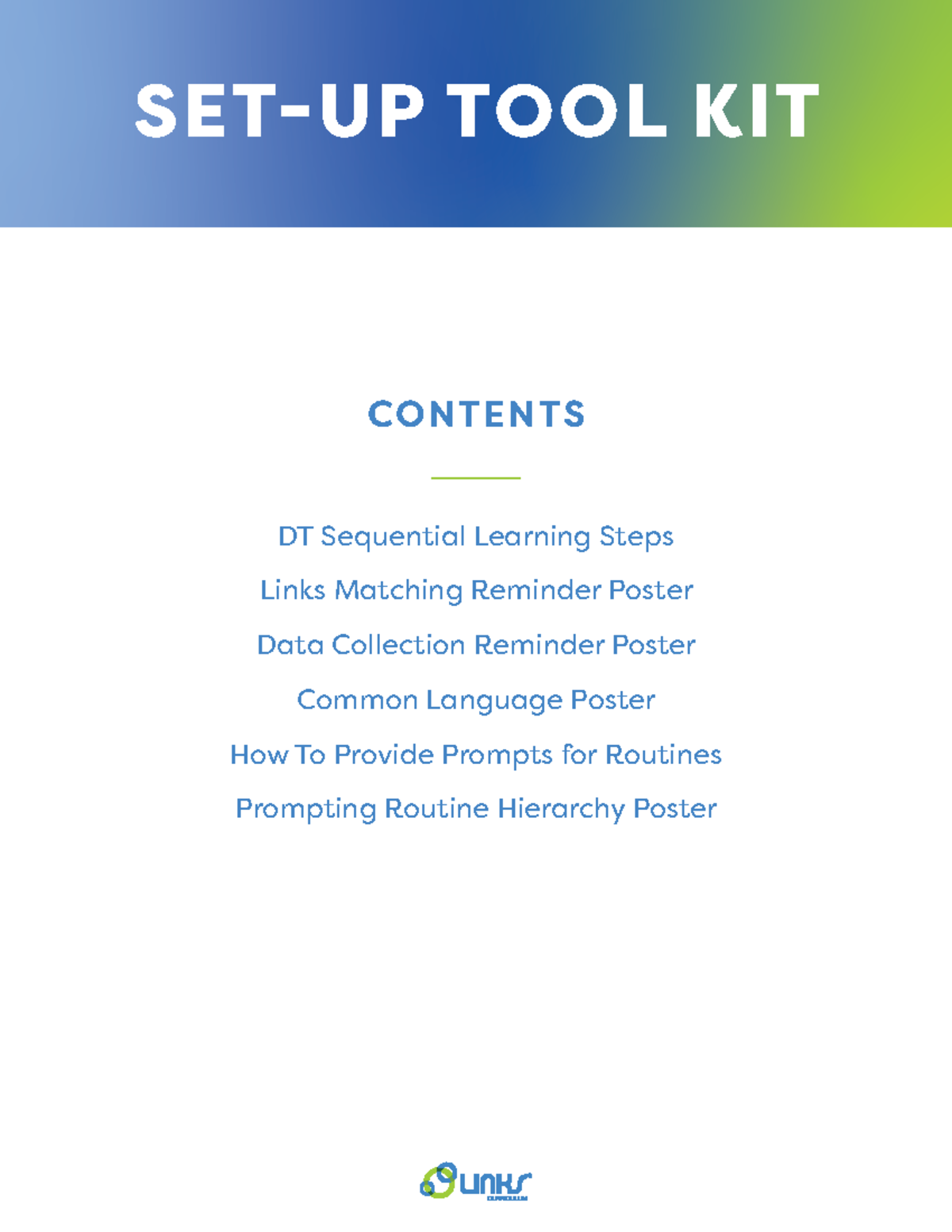 Links Set Up Kit - Helpful - SET-UP TOOL KIT CONTENTS DT Sequential ...