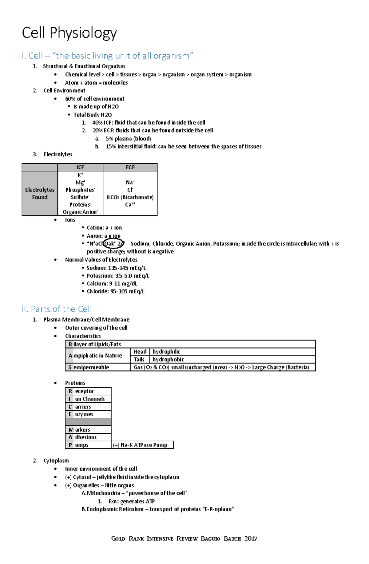 3 Cell Physiology ( Final) FInal FInal - Gold Rank Intensive Review ...