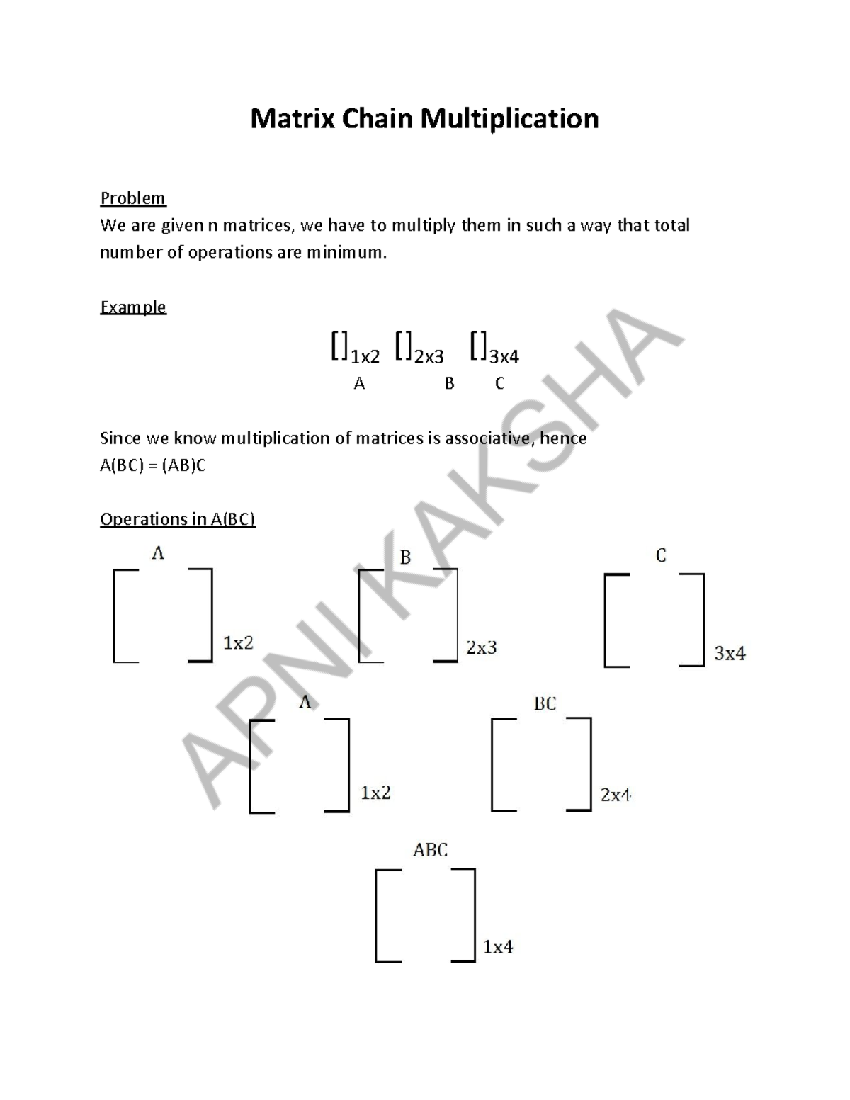 Matrix Chain Multiplication watermark - Matrix Chain Multiplication ...