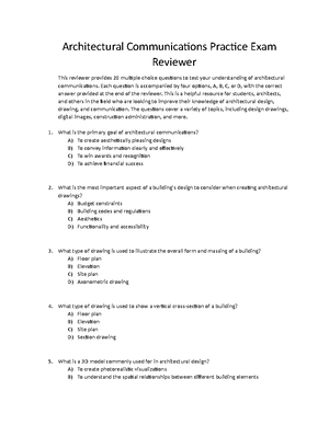 Architectural Design Practice Exam Reviewer - Architectural Design ...