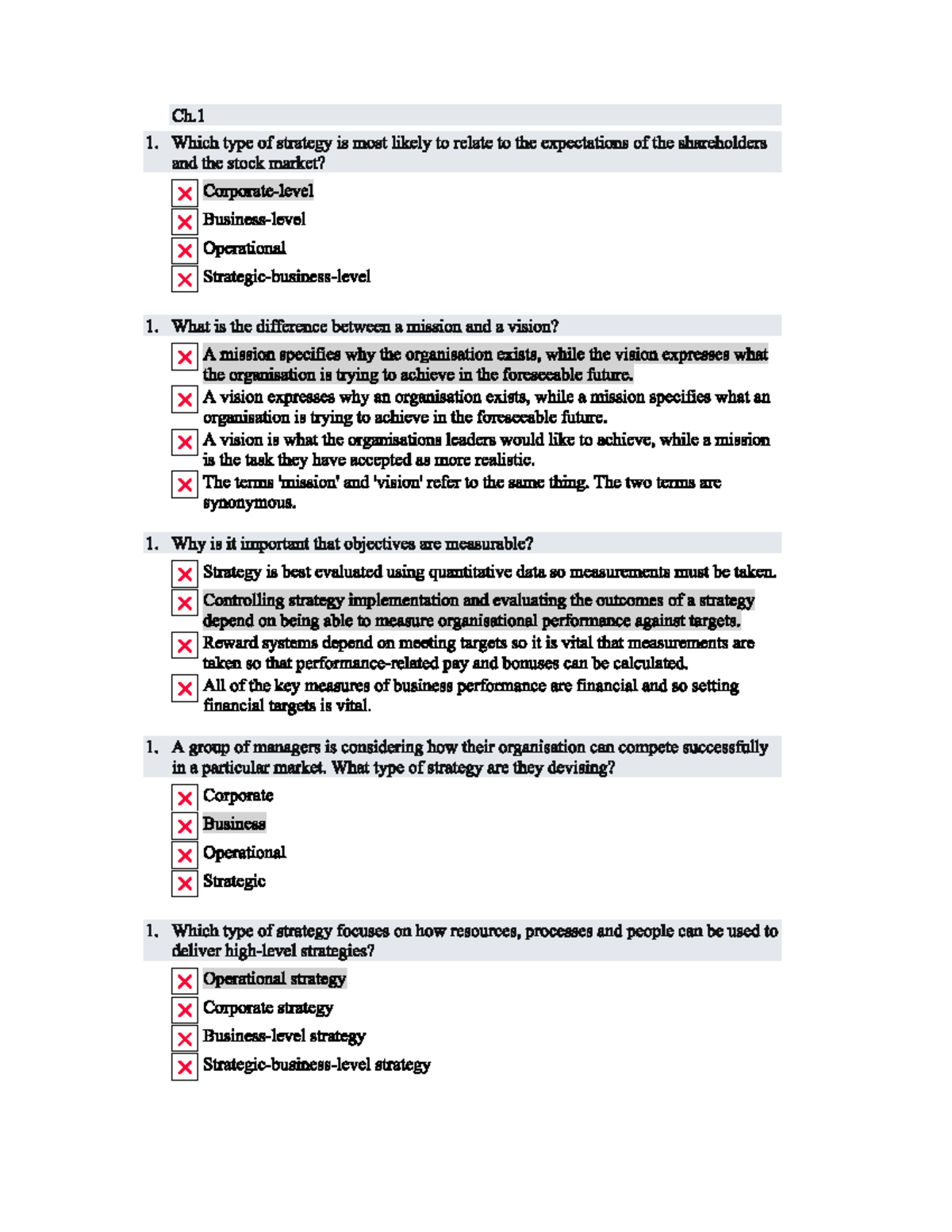 MC 1-3.docx - 2451- strategy questions - Logistics and Supply Chain ...
