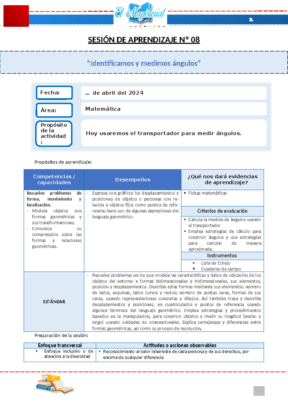 SEM3 S8 MAT- Sesion - SESIÓN DE APRENDIZAJE Nº 08 Propósitos de ...