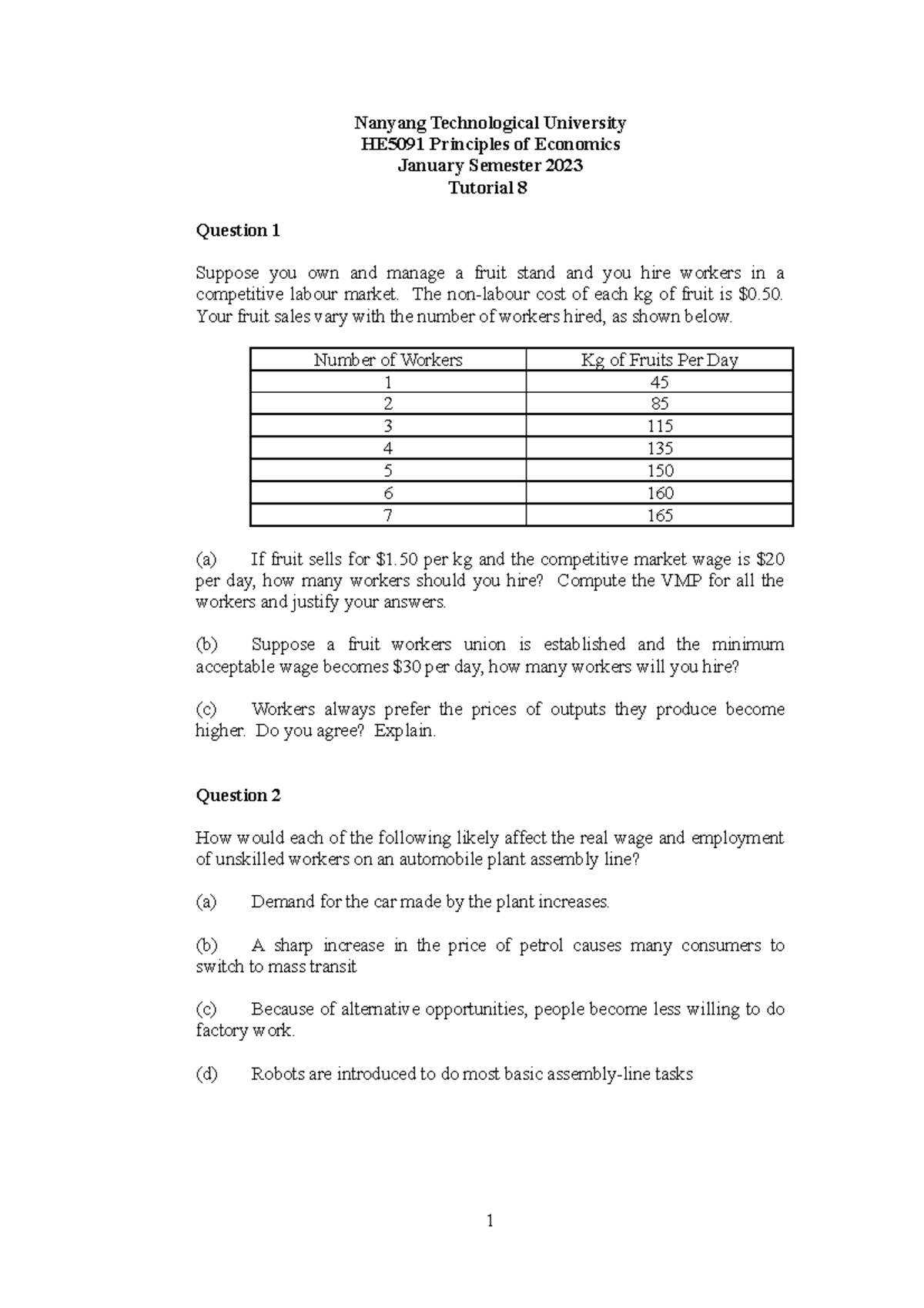 HE5091 Jul 2023 Tutorial 8.Student Version - Nanyang Technological ...