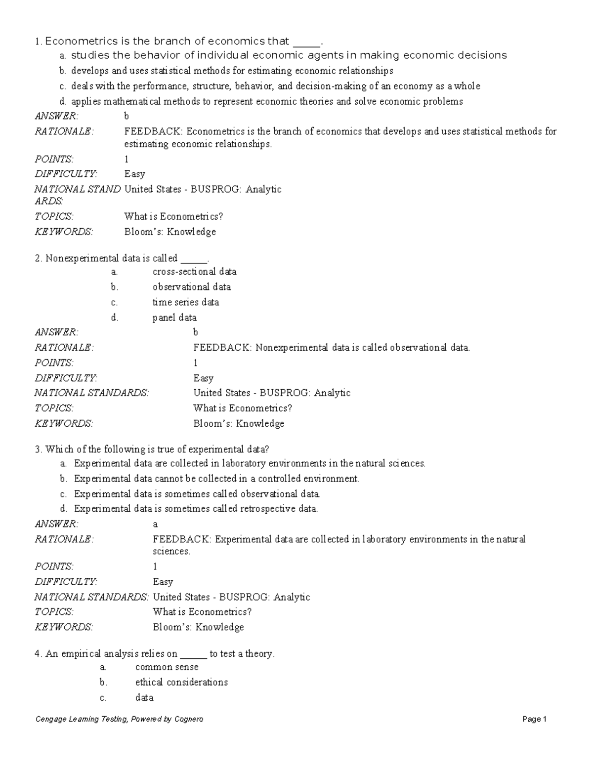 Chapter 1 The Nature of Econometrics and Economic Data - 1 ...