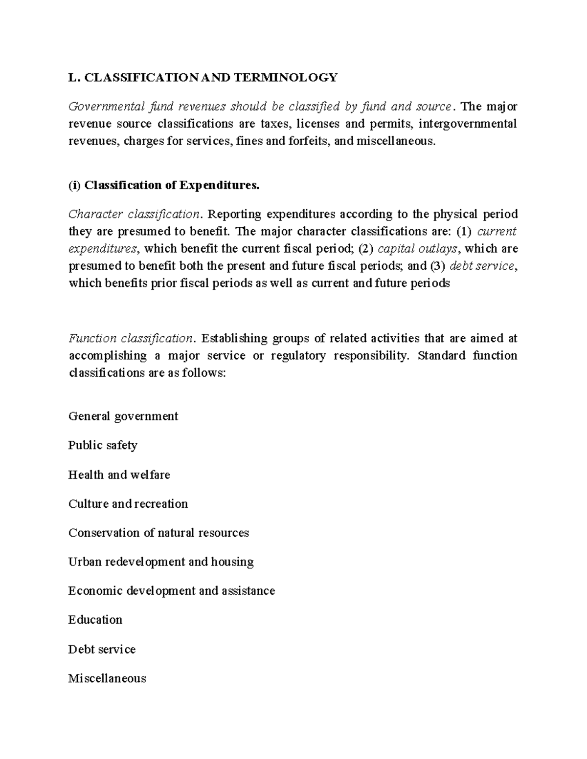 State AND Local Government - 5 - L. CLASSIFICATION AND TERMINOLOGY ...