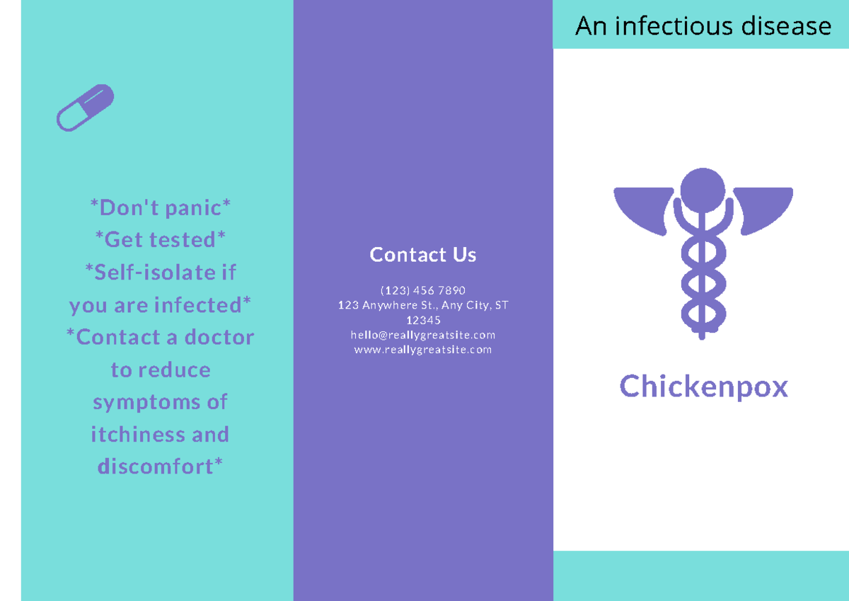 Chickenpox informational brochure - Contact Us (123) 456 7890 123 ...