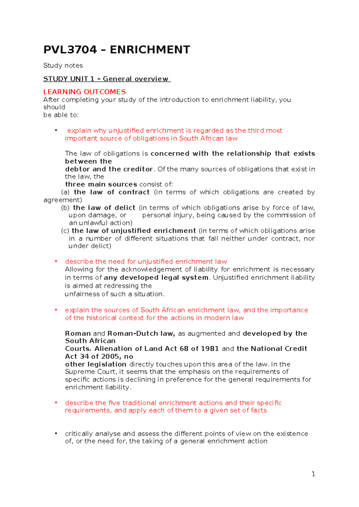 PVL3704 - notes SG 1 - PVL3704 – ENRICHMENT Study notes STUDY UNIT 1 ...