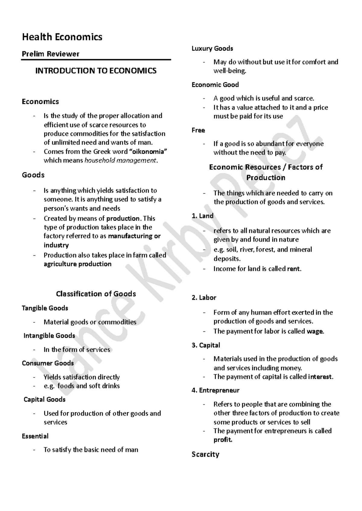 Health Economics reviewer - Health Economics Prelim Reviewer ...