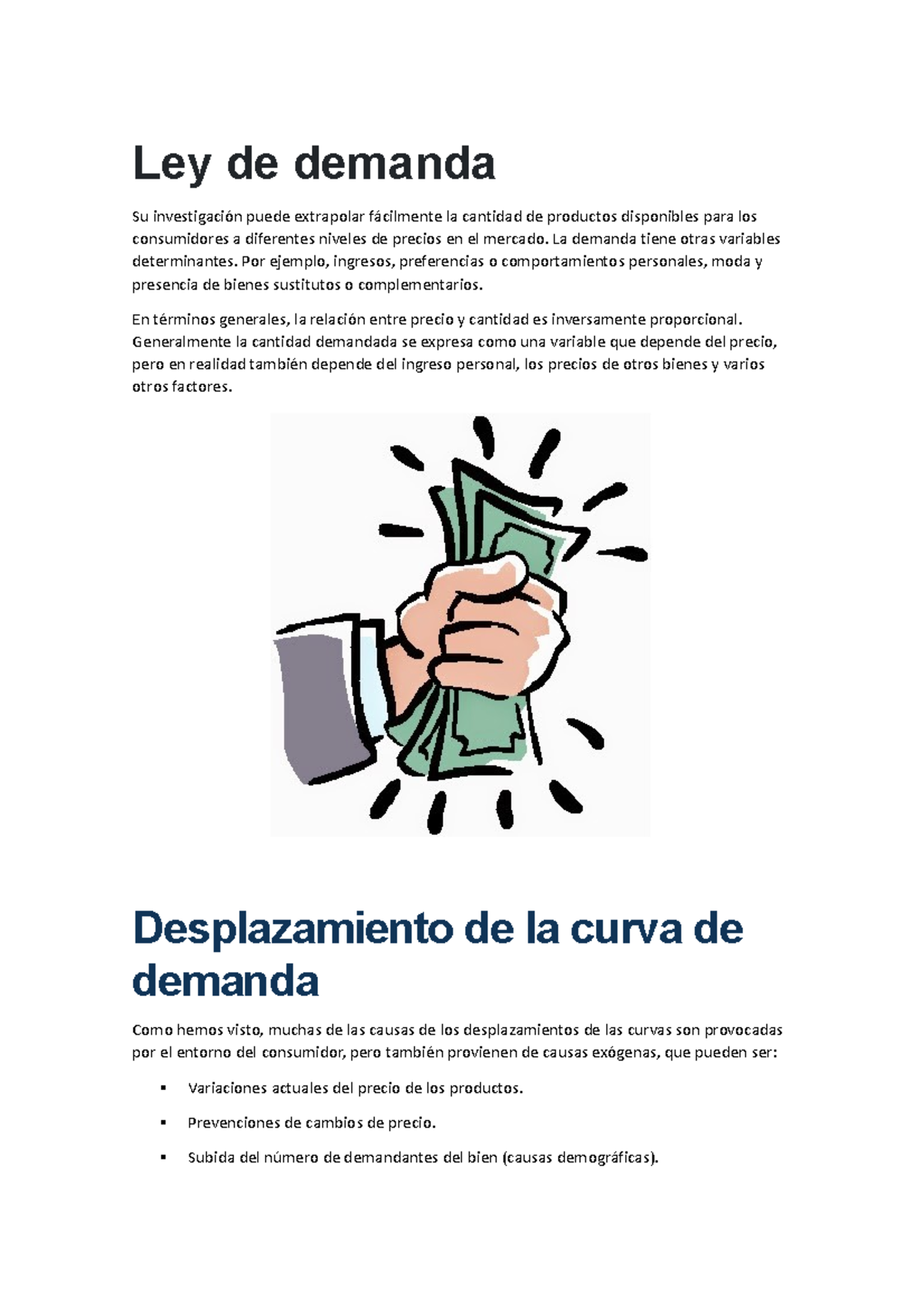 Ley de demanda y curva conceptos Parte de Josué Millones - Ley de demanda Su investigación puede ...