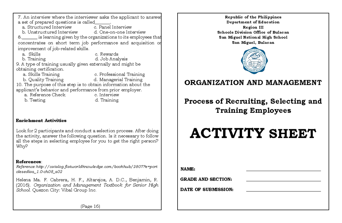 LAS-1-MGT-2nd-QTR - organization and management module 1-quarter 2 - An ...