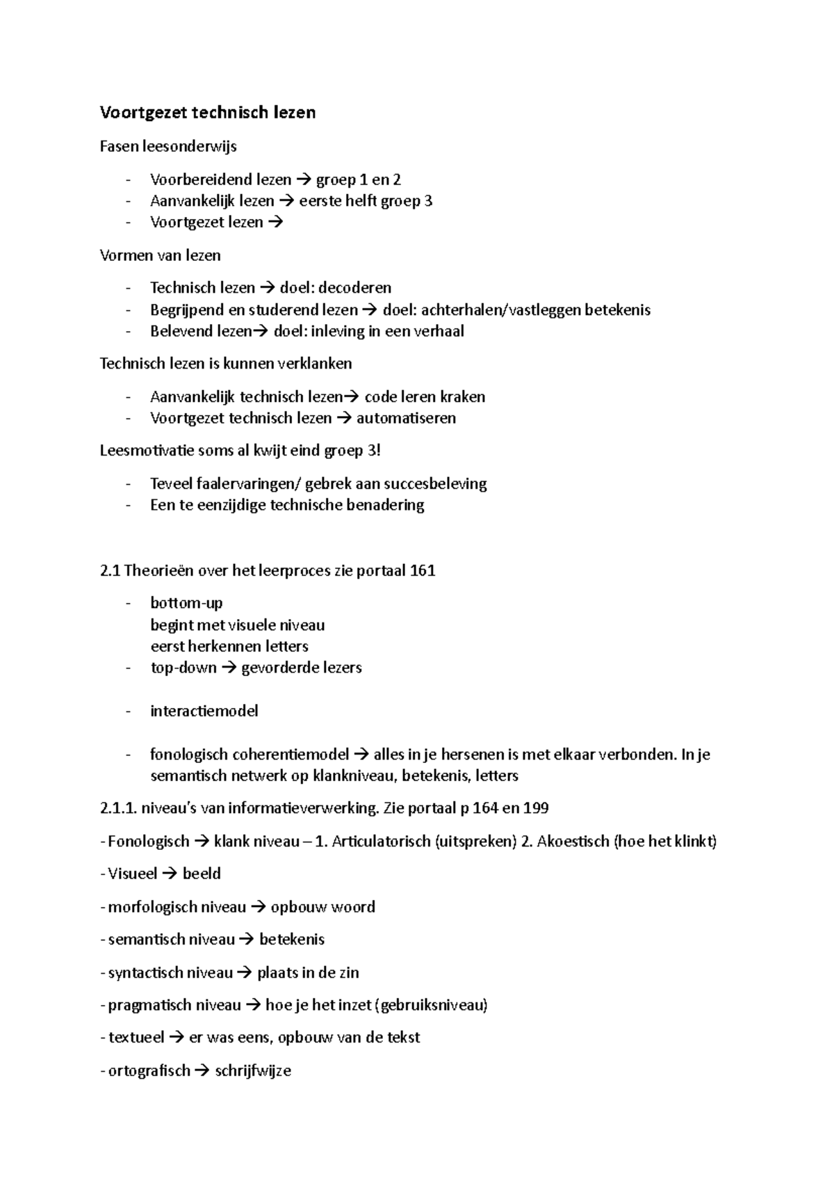 Tibobo - Taal in de bovenbouw aantekeningen - Voortgezet technisch ...