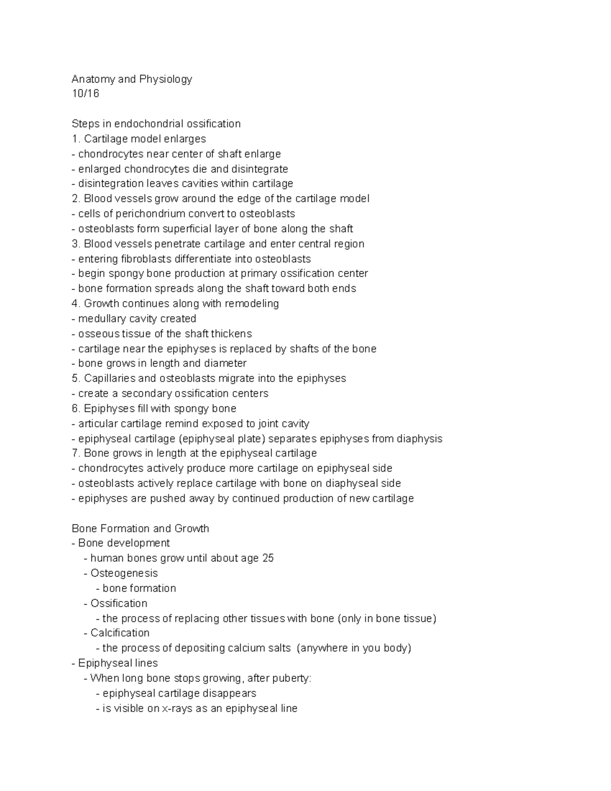 Anatomy and Physiology Bone Formation, Skeletal System - Anatomy and ...