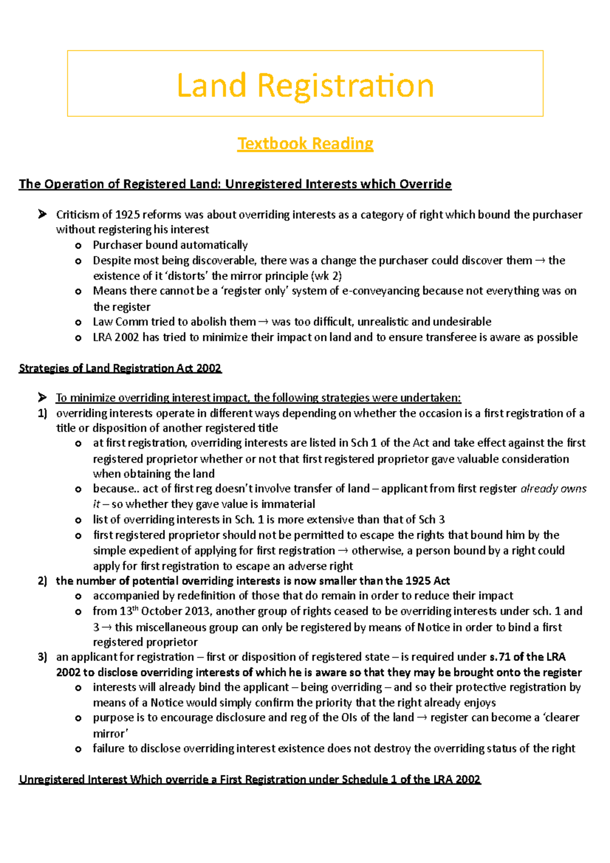 3) Land Registration - Lecture notes 3 - Land Registraion Textbook ...