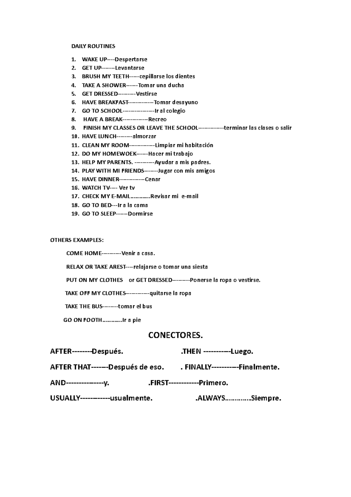 Daily Routines - Lkie - DAILY ROUTINES WAKE UP-Despertarse GET UP ...