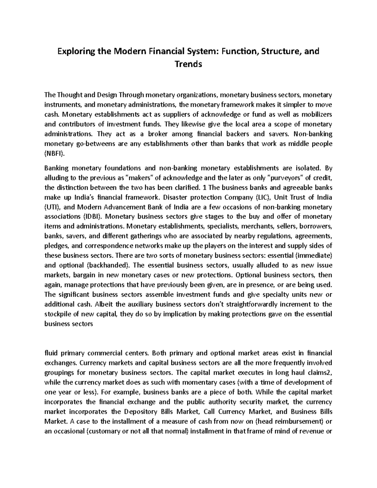 Exploring the Modern Financial System Function, Structure, and Trends ...