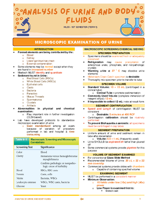 AUBF Notes - 2 Urinary System - Physiology, Function Urine Production ...