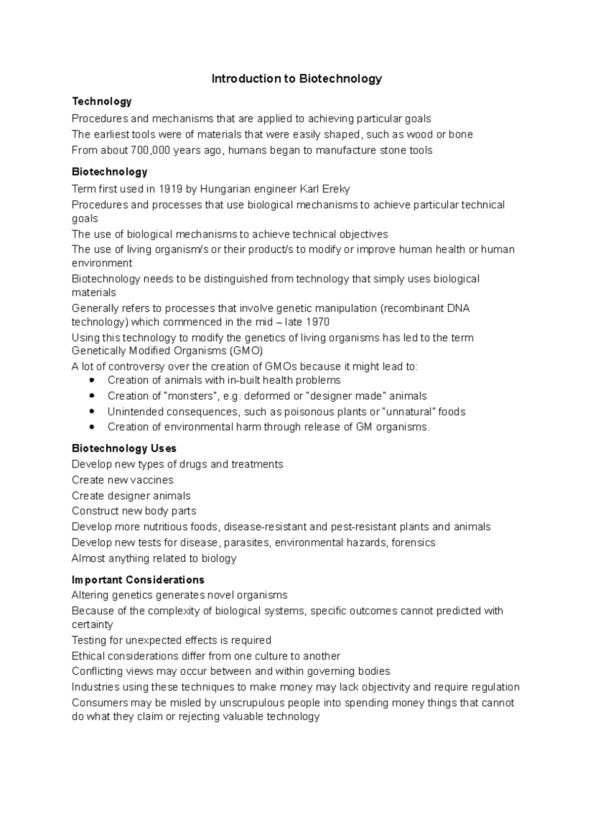 Introduction to Biotechnology - Introduction to Biotechnology ...