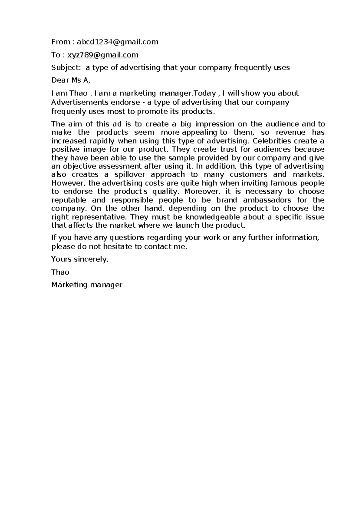 Unit4 tatm1 - tatm 1 - From : abcd1234@gmail To : xyz789@gmail Subject ...