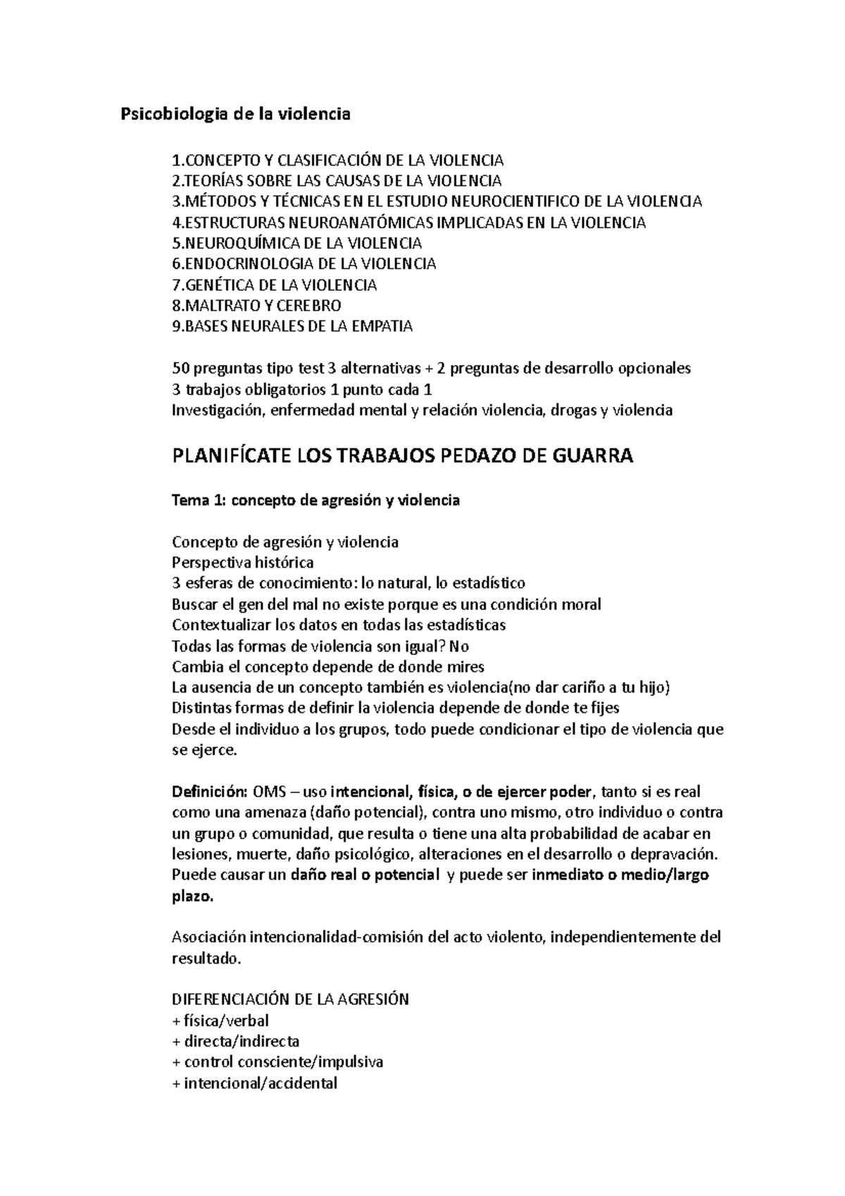 Psicobiologia de la violencia - Definición: OMS – uso intencional ...