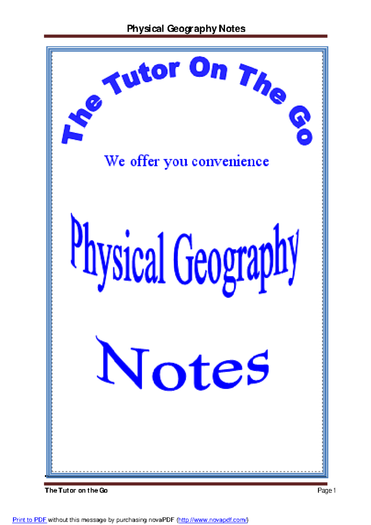 Geography Notes - physical 1 - Geology for engineers - UZ - Studocu