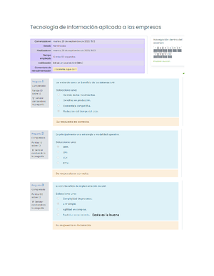 Modalidad de exámenes Semana 5 Tecnología de información aplicada a las empresas - 2/8/23, 17:12 ...