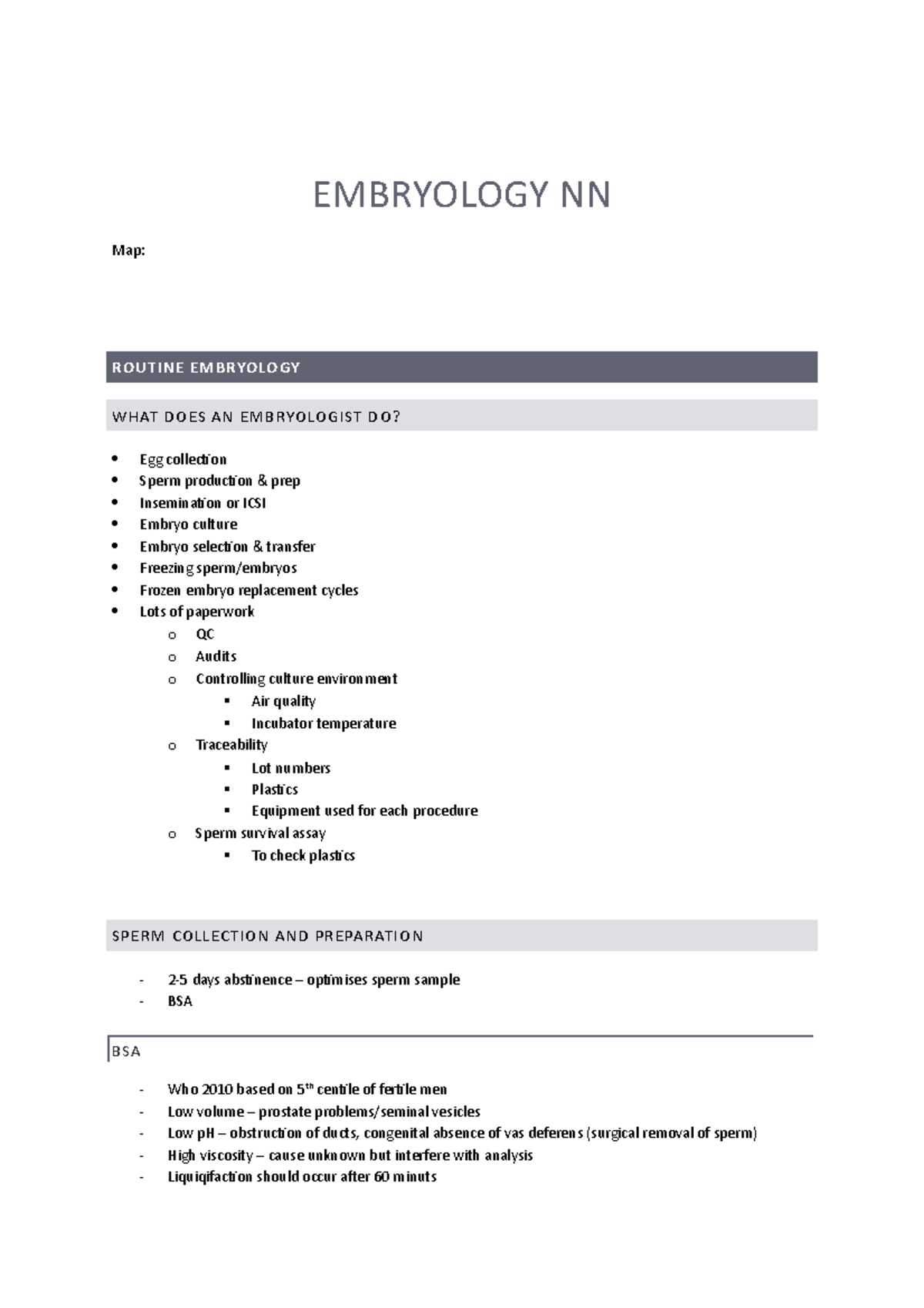 Embryology Lab.... - EMBRYOLOGY NN Map: ROUTINE EMBRYOLOGY WHAT DOES AN ...
