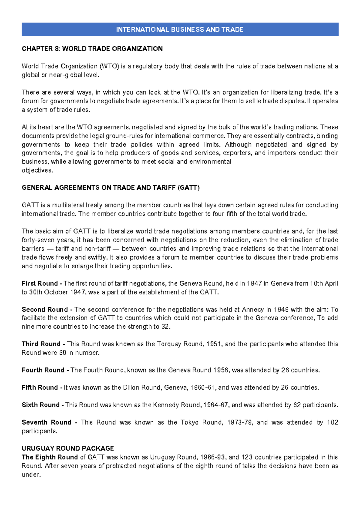 Chapter 8: International Business and Trade - INTERNATIONAL BUSINESS ...