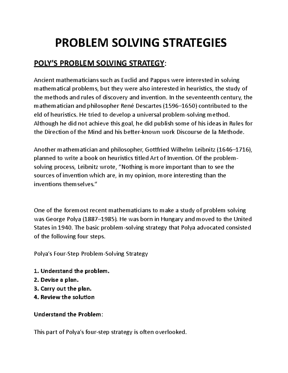 Math Presentation - This is for mathematics students - PROBLEM SOLVING ...