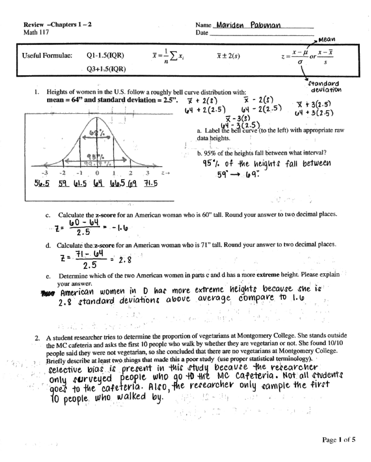2021 09 22+20 57 - Practice review for Exam 1 - Review Name Mariden ...