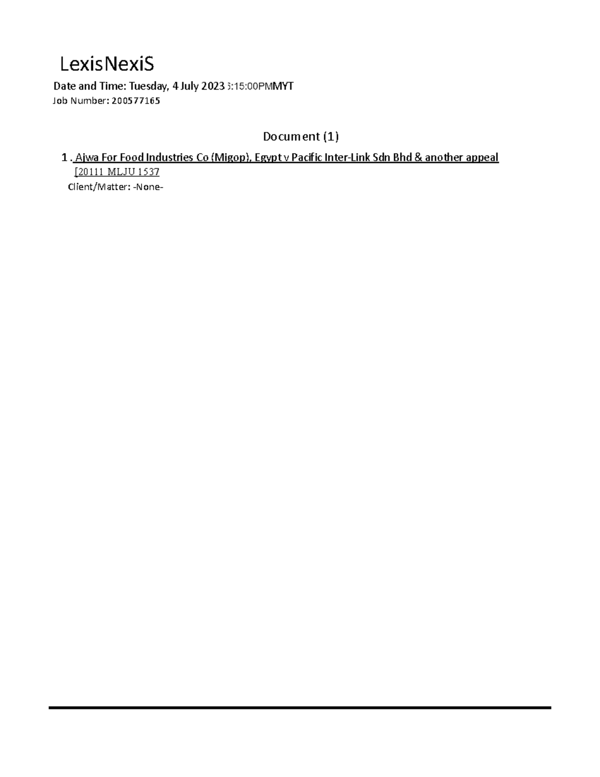 Ajwa For Food Industries Co (Migop) - LexisNexiS Date and Time: Tuesday ...