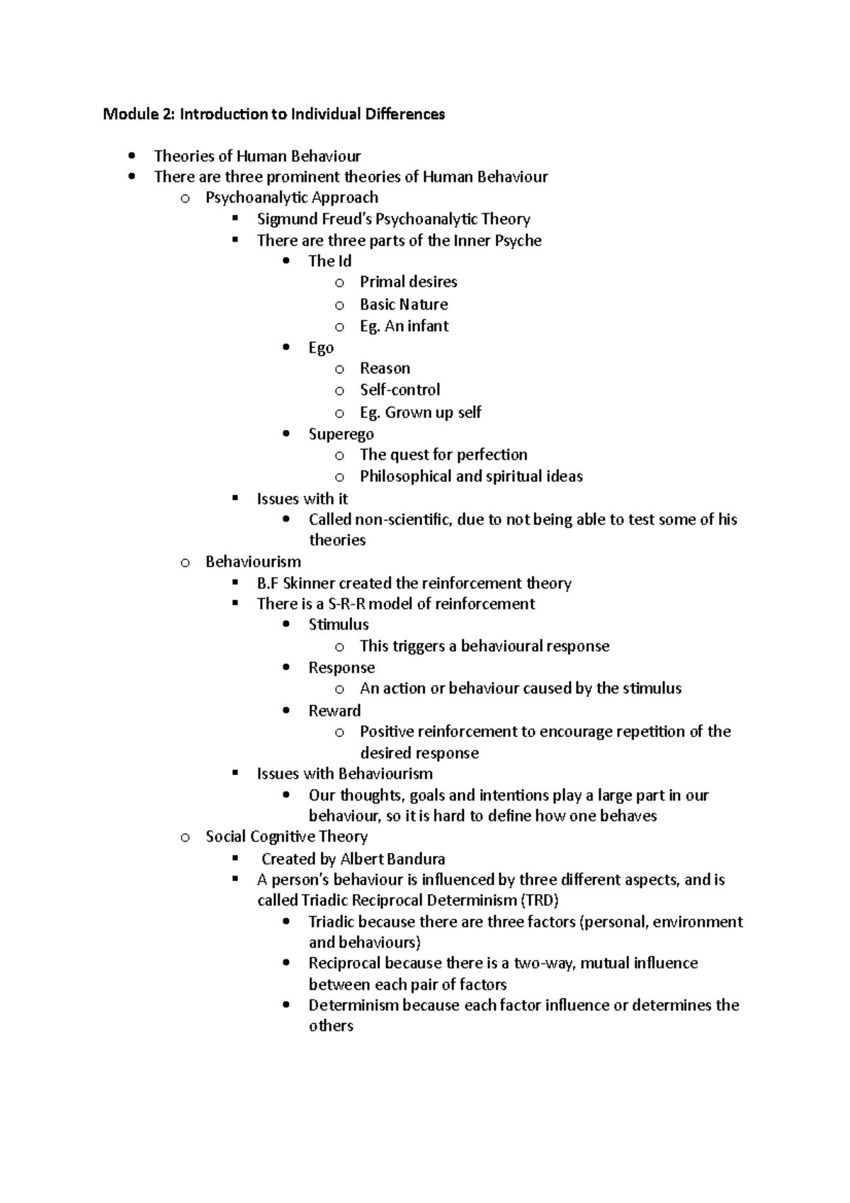 BUSS2000 Notes - Module 2: Introduction to Individual Differences ...