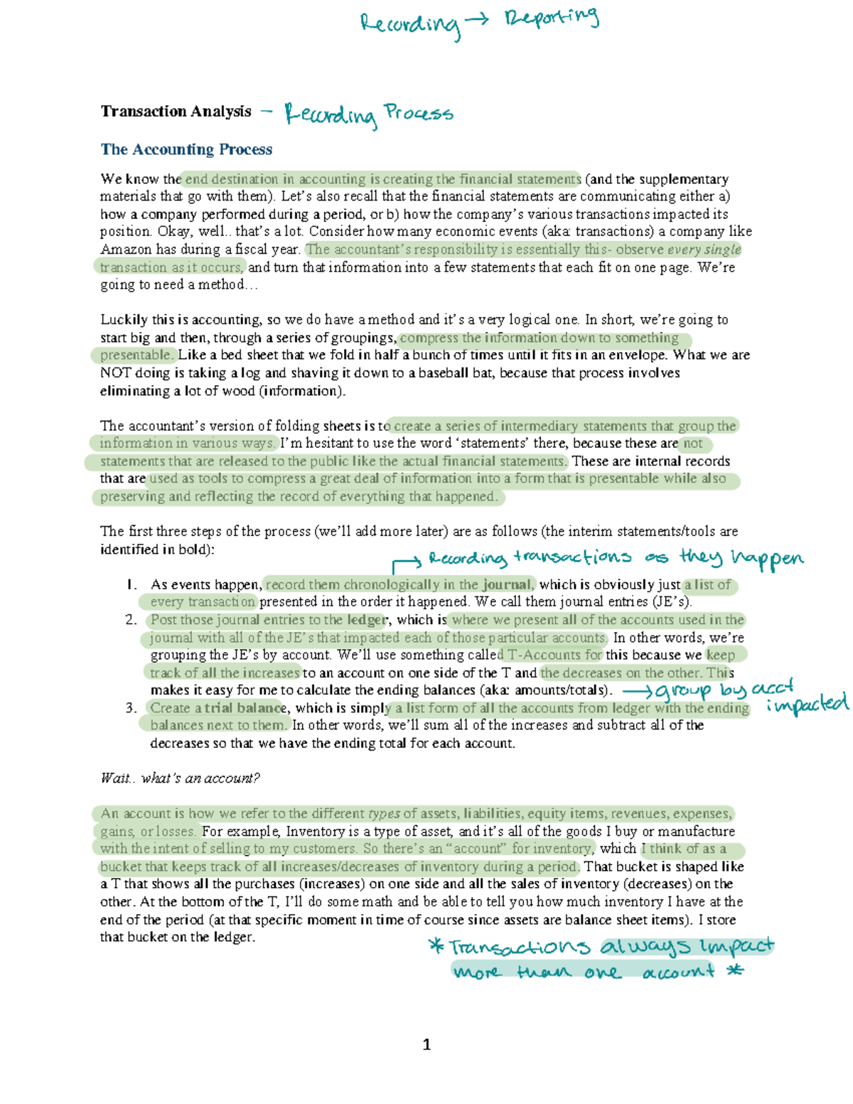 Section 2 Transaction Analysis - Transaction Analysis The Accounting ...