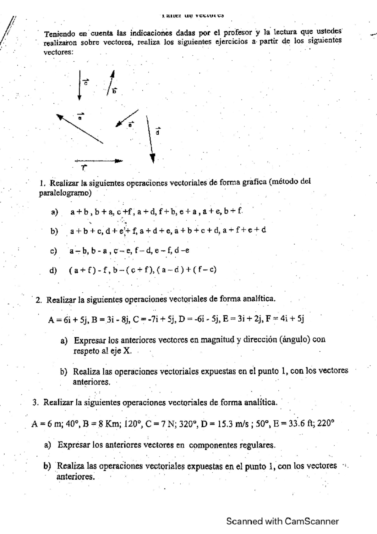 Taller #3 - Taller DE Vectores - Álgebra Lineal - Studocu