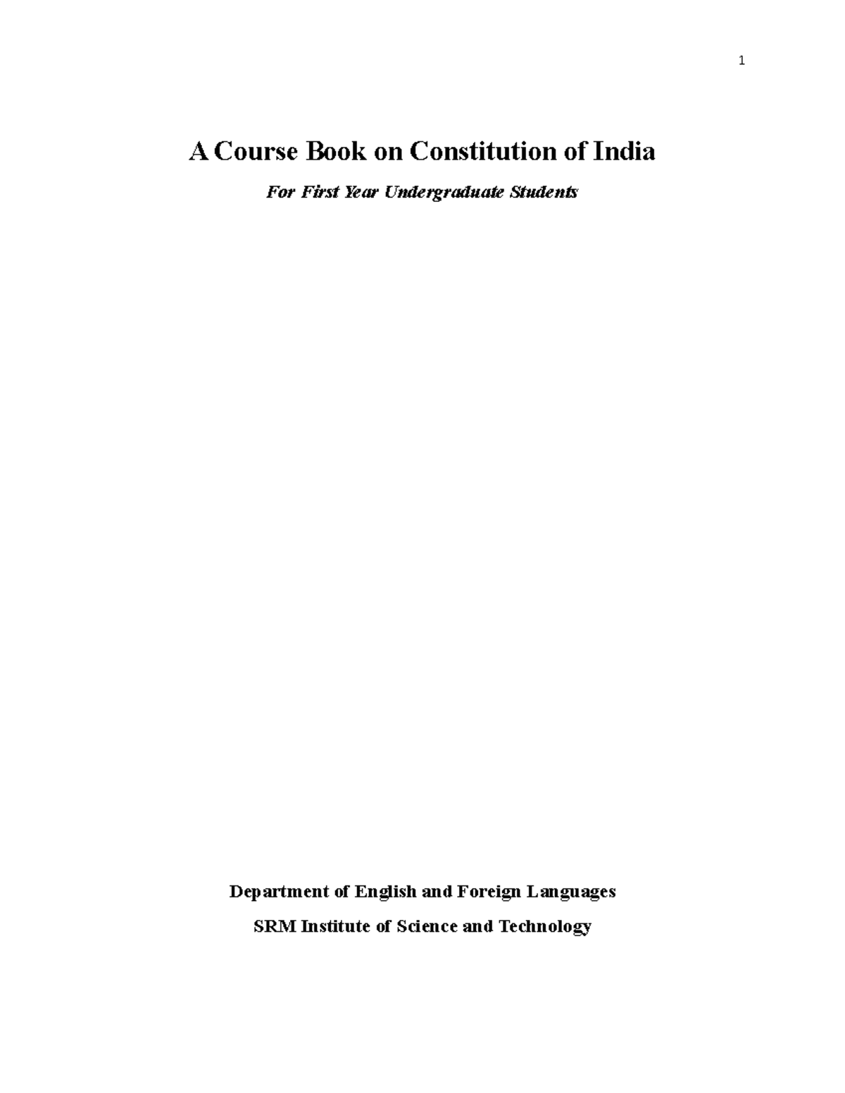 Constitution OF India Assignment BOOK - A Course Book on Constitution ...