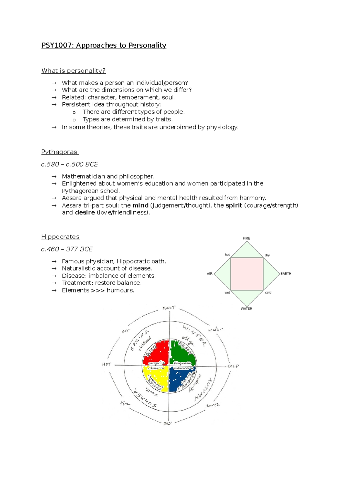 History of Psychology: History of Personality - PSY1007: Approaches to ...