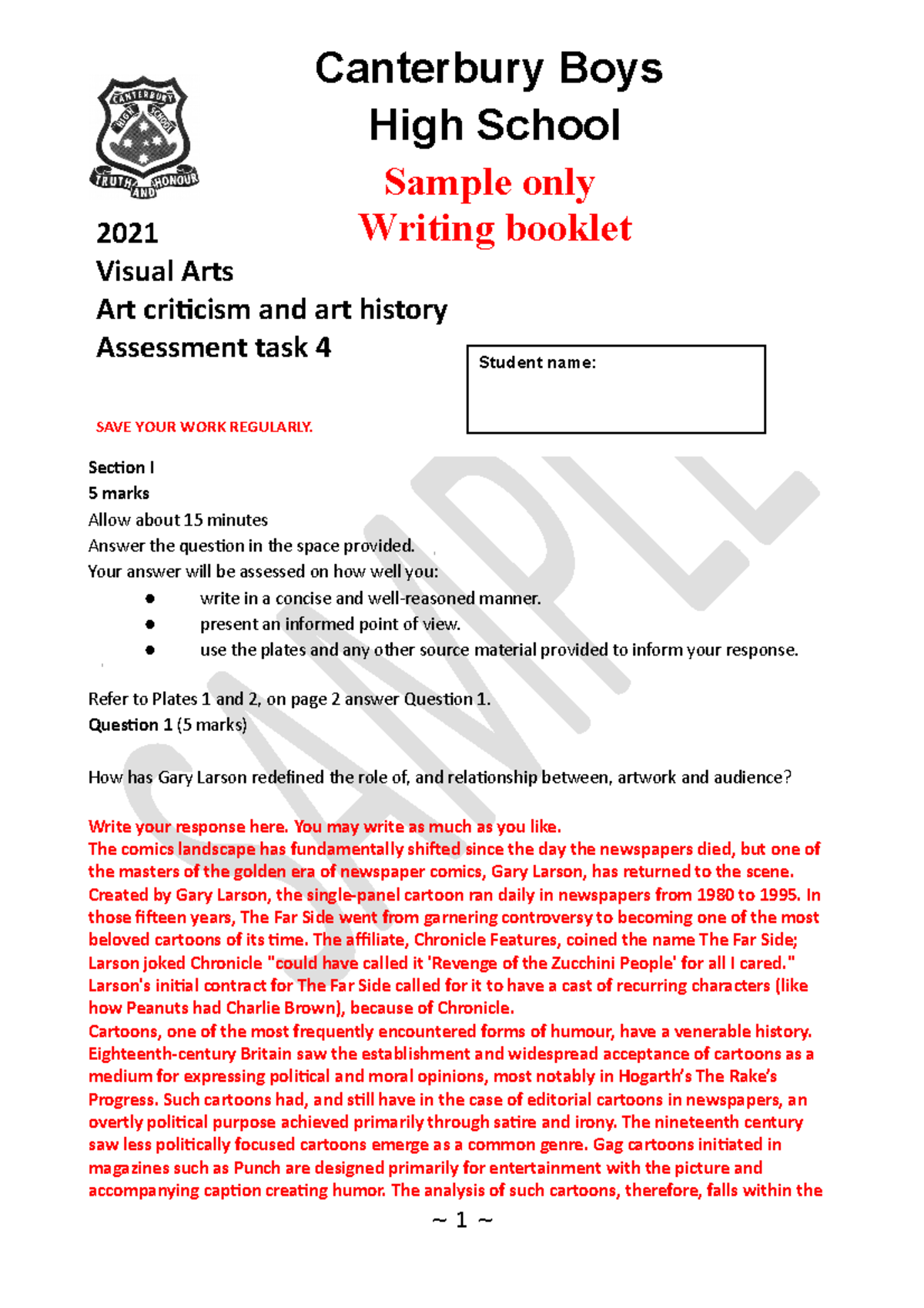 Andre Rima - HSC Visual Arts Assessment Task 4 Written Exam 2021 ...
