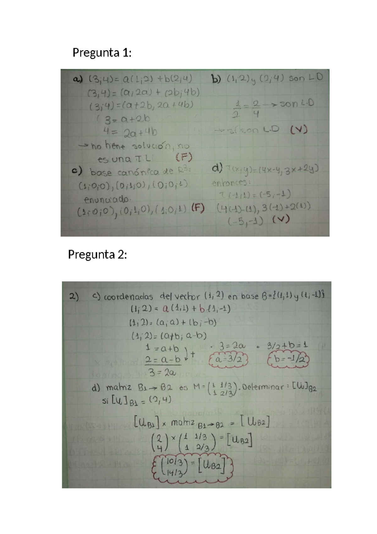 Resolución parcial Mate básica - MATEMÁTICA BÁSICA - Pregunta 1: Pregunta 2: - Studocu