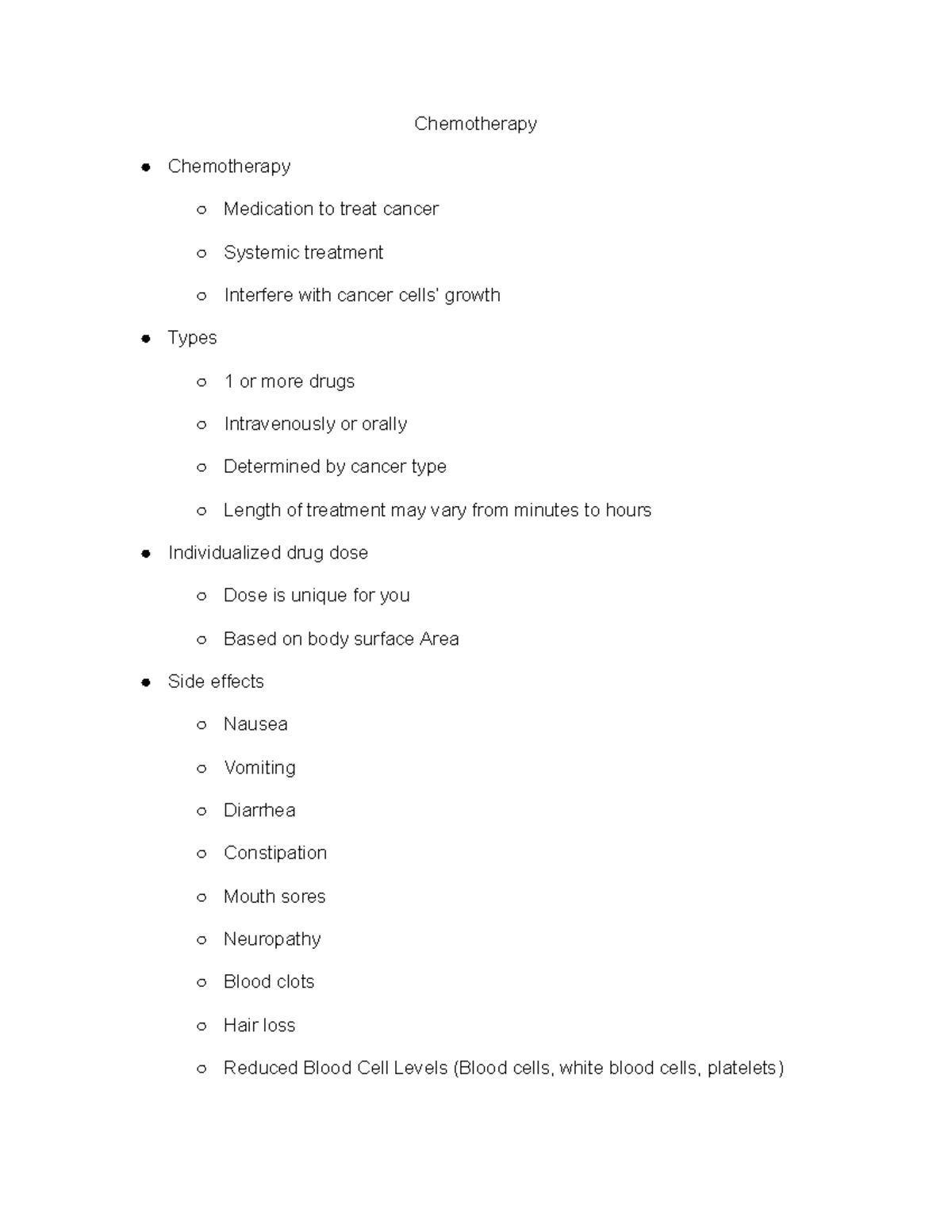 Chemotherapy - Chemo and the affects on the human body signs and ...
