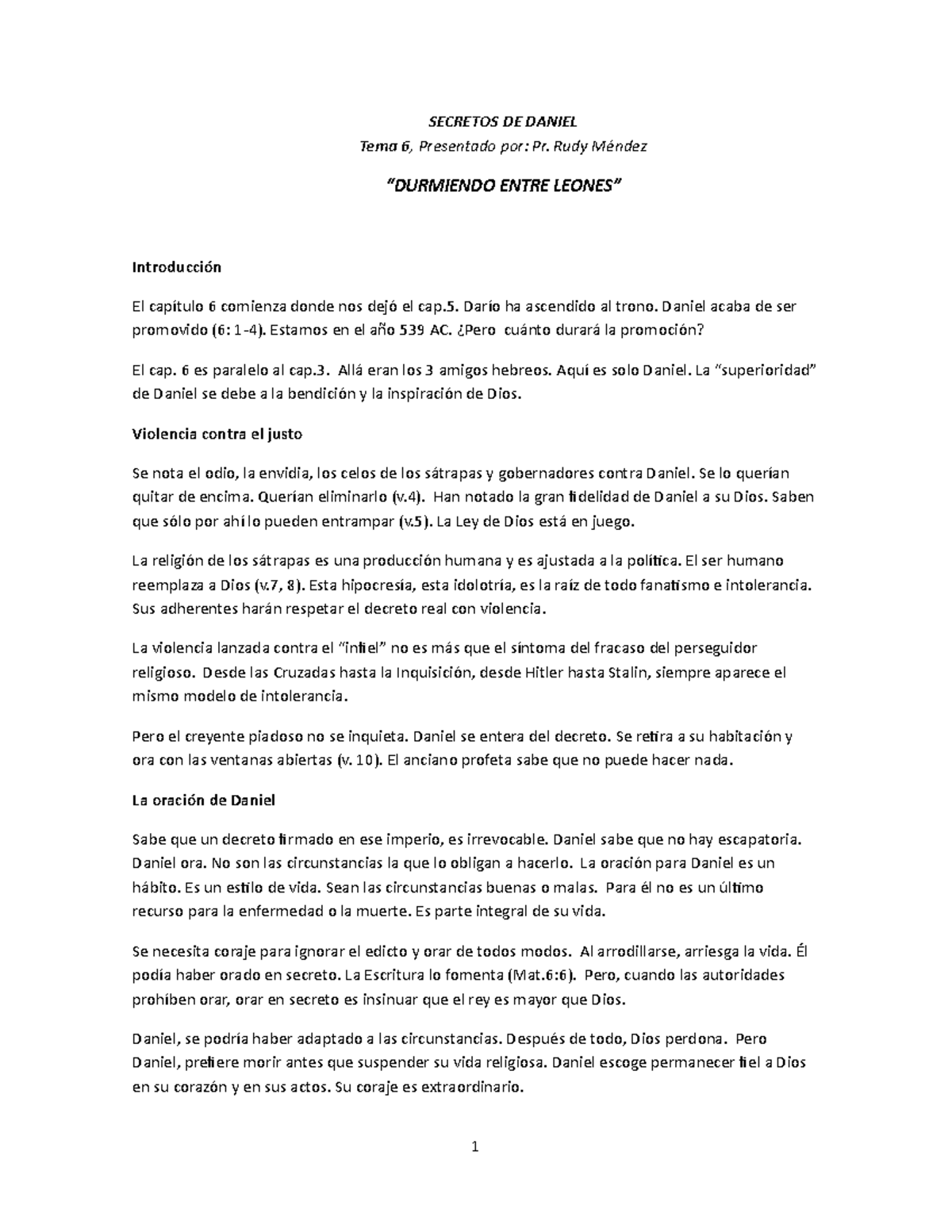 Secretos de Daniel, cap. 6 - SECRETOS DE DANIEL Tema 6, Presentado por ...