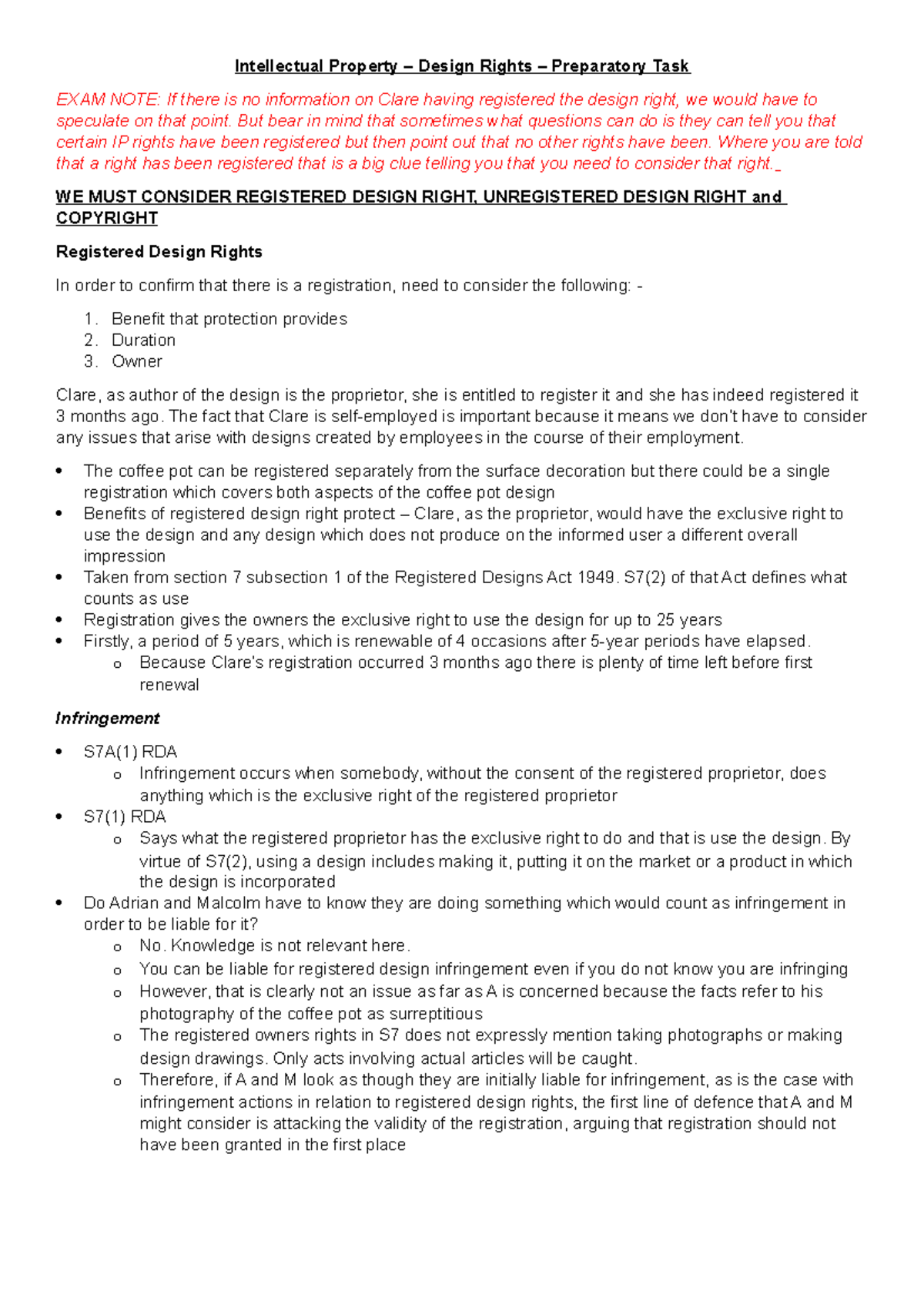 Intellectual Property - Design Rights - Prep Task - Intellectual ...