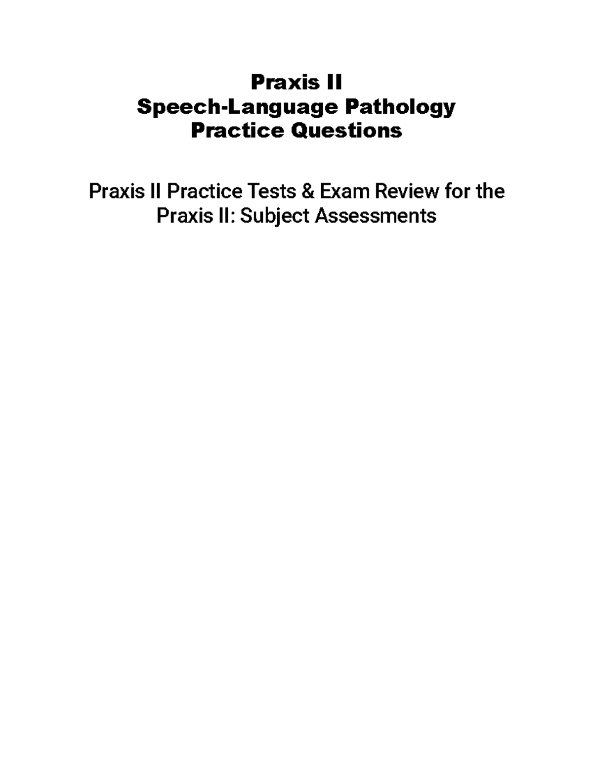 Praxis II Exam Secrets Test Prep Staff - Praxis II Speech-Language ...